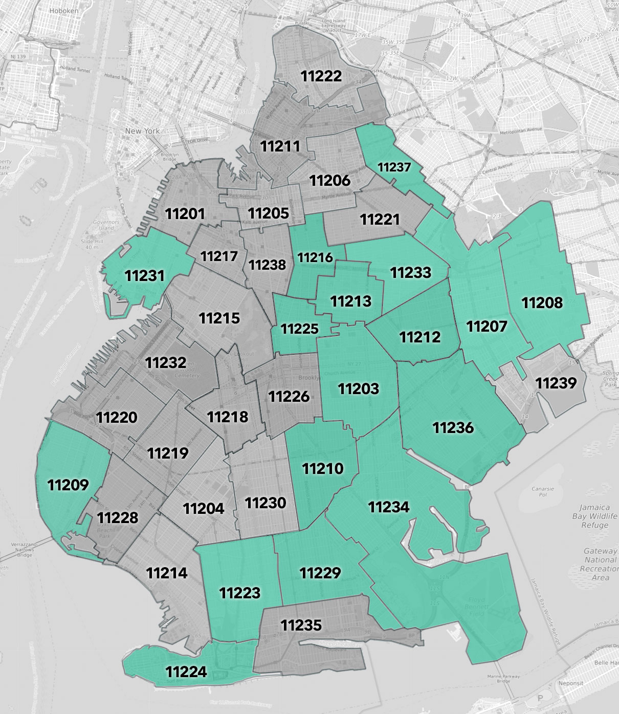 Brooklyn Zip Code Map - Jesus Week